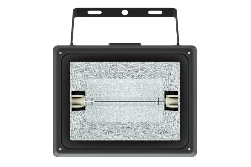 Halogen Spotlight Projector, Front View. 3D Rendering Stock ...