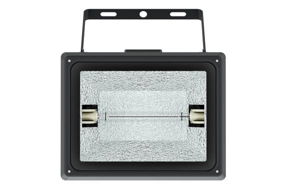 Halogen Spotlight Projector, Front View. 3D Rendering Stock ...