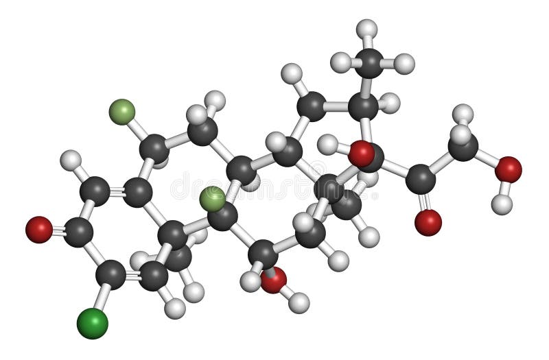 Halometasone Topical Corticosteroid Drug Molecule. 3D Rendering Stock ...