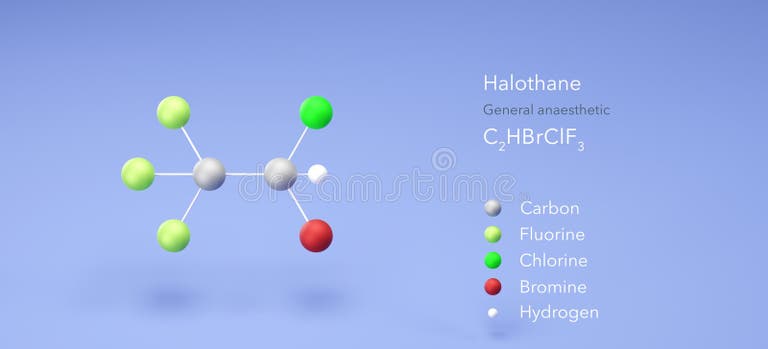 Halothane Molecule, Molecular Structures, General Anaesthetic, 3d Model ...