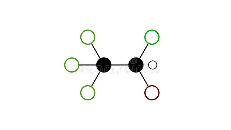Halothane Molecule, Structural Chemical Formula, Ball-and-stick Model ...