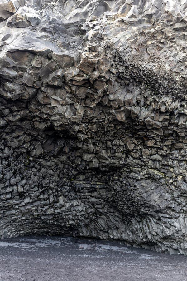 Halsanefshellir Cave Made of Basalt Columns on Reynisfjara Black Sand ...