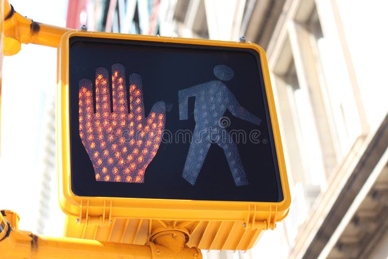 Halt Signal on Pedestrian Crossing Stock Photo - Image of mounted ...