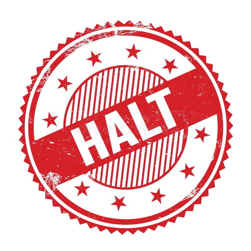 HALT Text Written on Red Grungy Round Stamp Stock Illustration ...