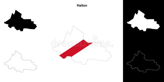 Halton outline map stock vector. Illustration of counties - 323768635