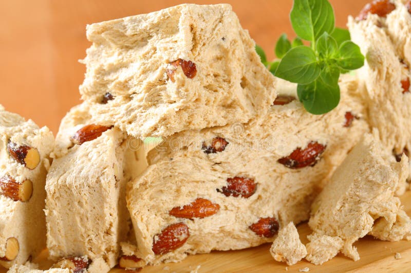 Halva with almonds stock photo. Image of delicacy, food - 56897026