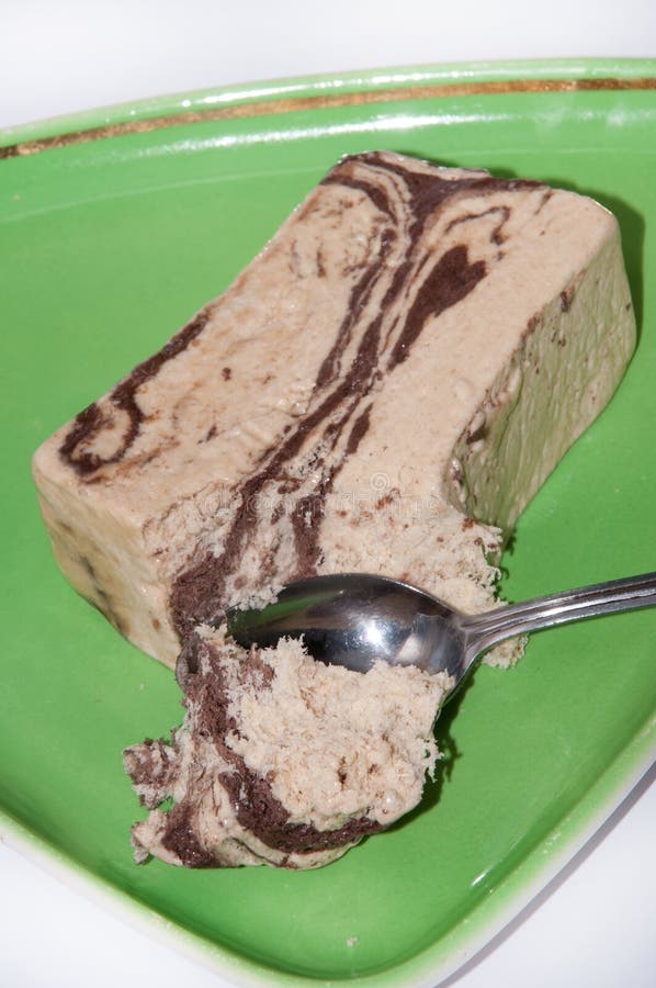 Halva with Chocolate on the Green Plate Stock Image - Image of calorie ...