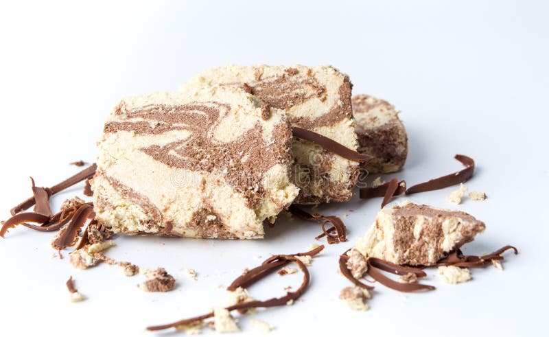 Halva Dessert with Sesame Paste and Cacao Stock Photo - Image of ...