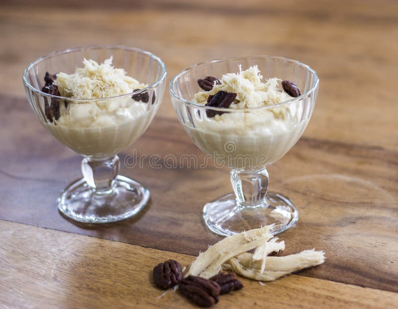 Halva mousse with pecans stock photo. Image of cream - 104605496