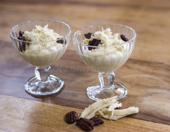 Halva mousse with pecans stock photo. Image of cream - 104605496