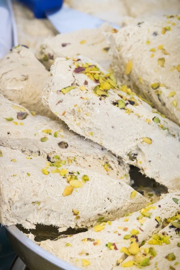 Halva with Pistachio and Vanilla. Traditional Balkan Dessert Stock ...