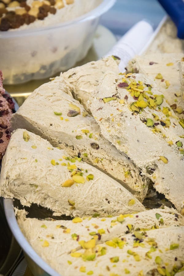 Halva with Pistachio and Vanilla. Traditional Balkan Dessert Stock ...