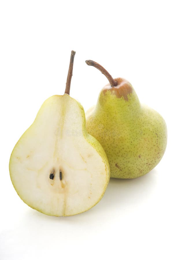 Peren Op Witte Achtergrond Besnoeiingspeer Met Kern En Zaden Stock ...