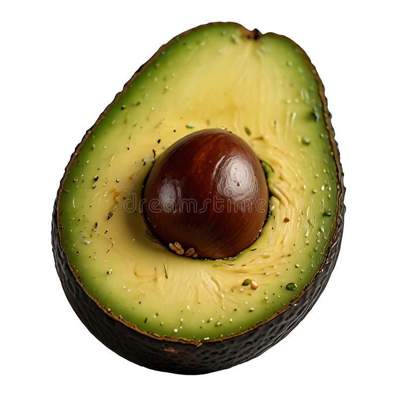 Halved Avocado Isolated on Transparent Background Stock Illustration ...