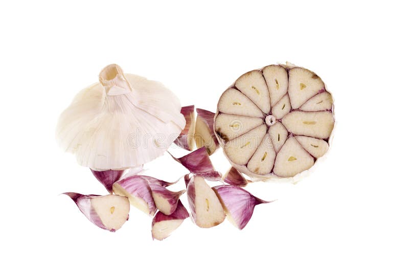 Halved Cloves of Garlic stock image. Image of food, healthy - 86134821
