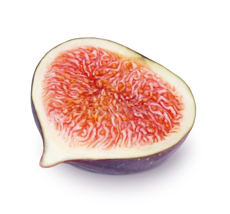 Halved Fig Isolated on a White. Stock Image - Image of dietary, dessert ...