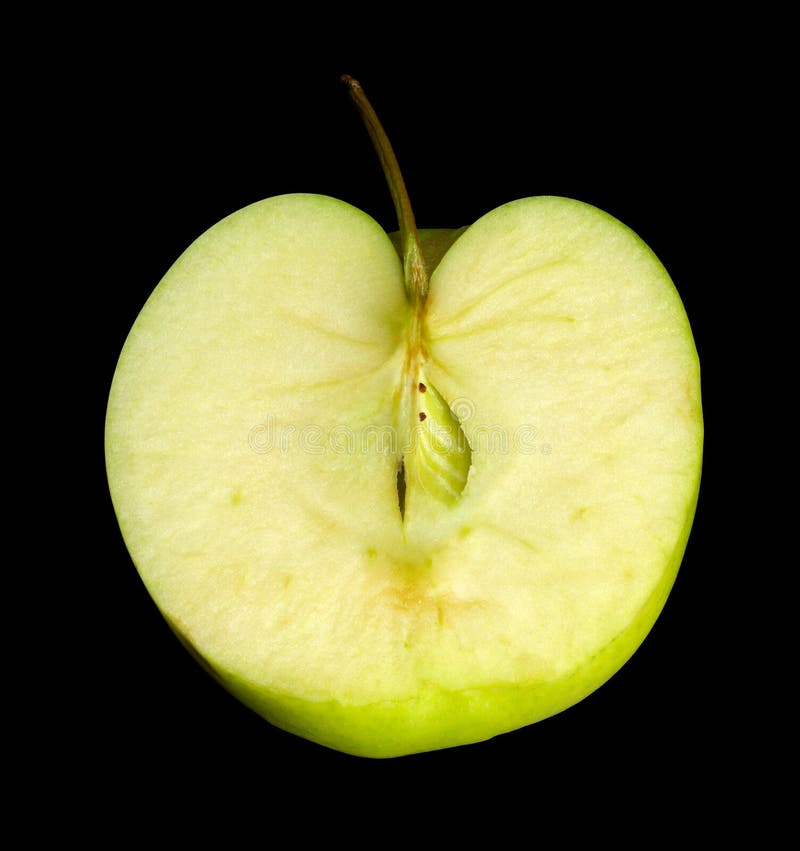 Halved green apple stock photo. Image of aliment, clean - 38469990