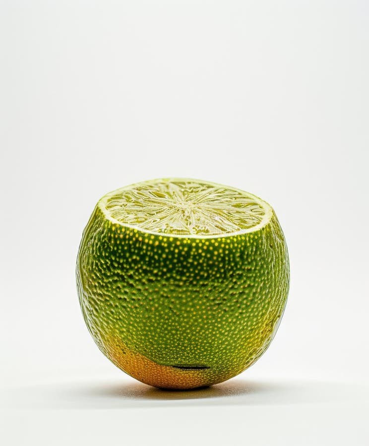 A Halved Green Lemon on a White Background Stock Illustration ...