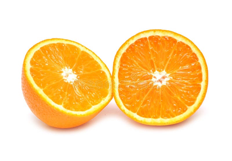 Halved Orange Against White Background. Stock Photo - Image of fruit ...