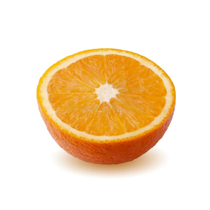 Halved Orange Slice Isolated on a White Background Stock Photo - Image ...
