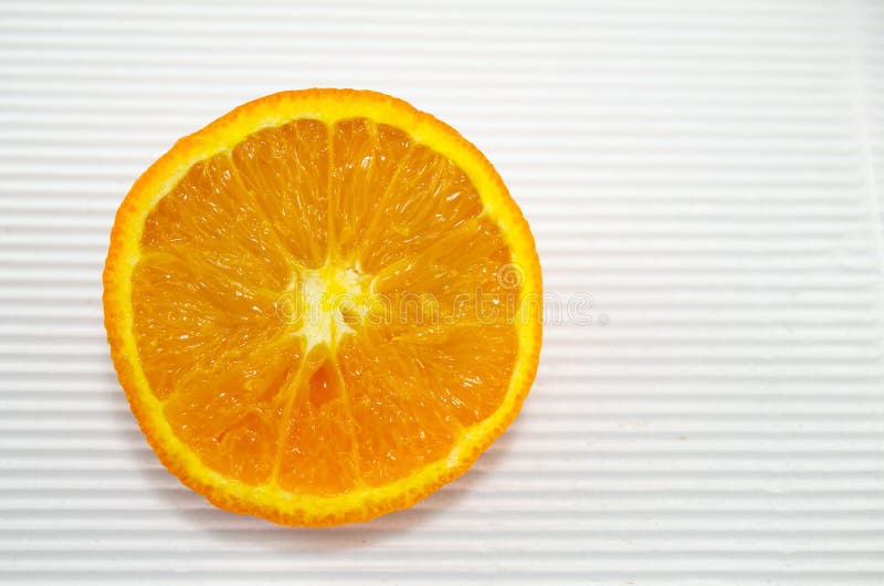 Halved Orange on a White Cardboard Stock Photo - Image of freshness ...