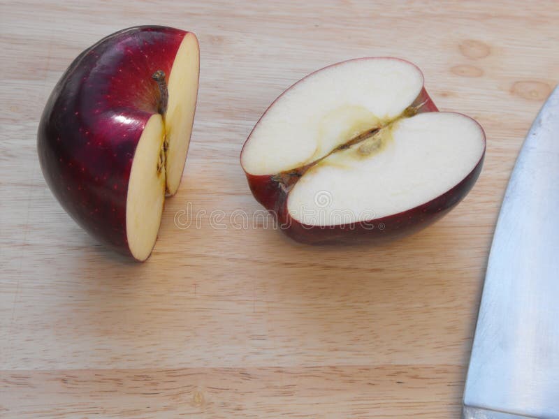 Halved red delicious apple stock photo. Image of stem - 11803316