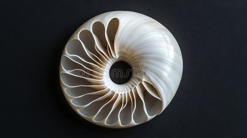 The Halved Shell of a Chambered Nautilus (Nautilus Pompilius) Shows a ...