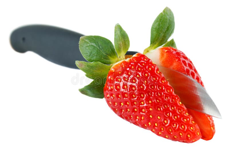 Halved strawberry stock image. Image of strawberry, knife - 28847637