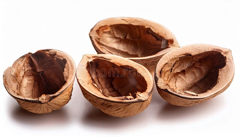Walnut shells stock illustration. Illustration of white - 372967466