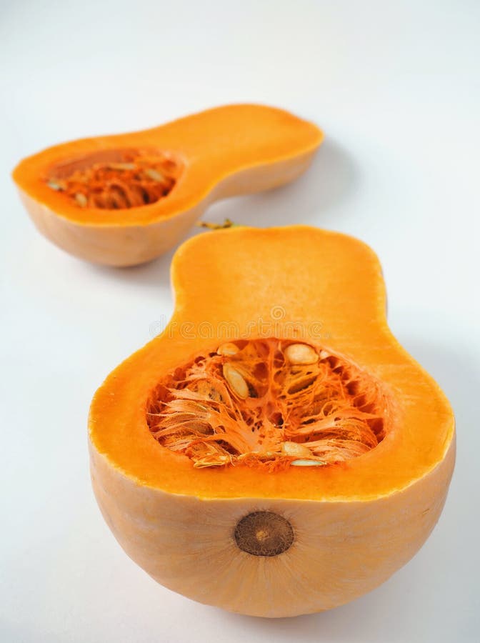 Two Halves of a Squash are Cut Open, AI Stock Image - Image of gourmet ...