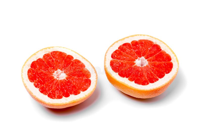 Halves Grapefruit on a White Background Stock Image - Image of closeup ...