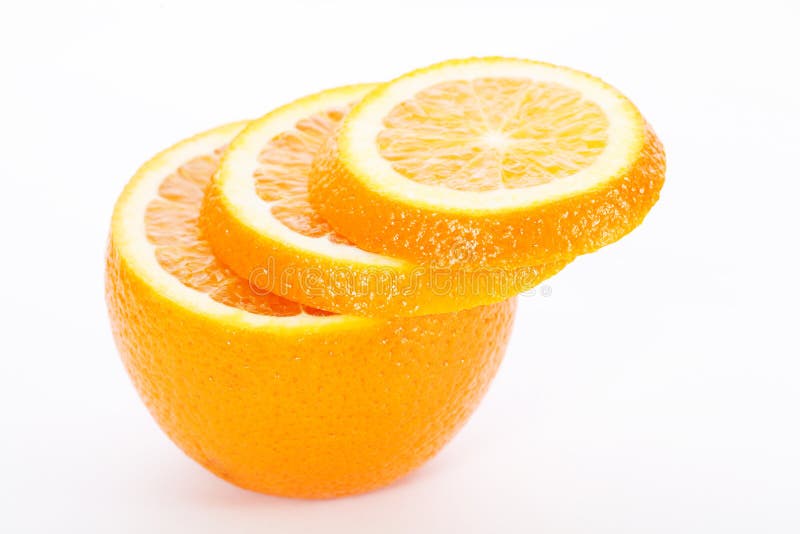 Halves of an Orange on a White Background Stock Image - Image of thin ...