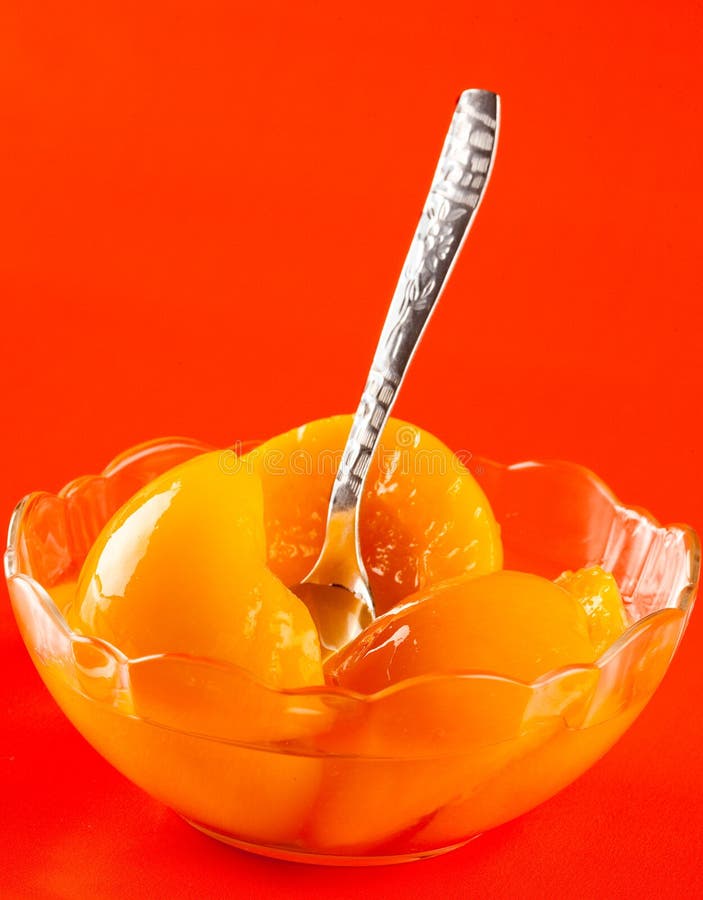 Halves peaches in syrup stock photo. Image of fruit, juicy - 12709508