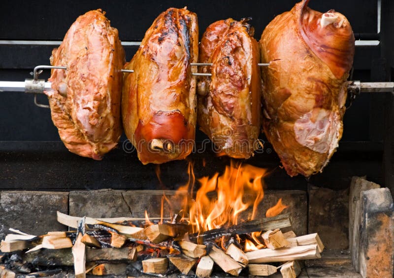Cooking on fireplace stock image. Image of appetizing - 35966985