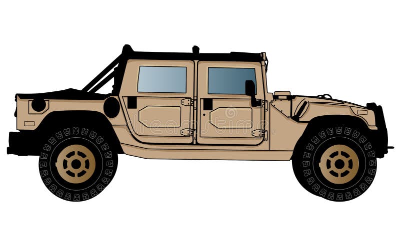 H1 Humvee Military HMMWV M998 Stock Illustration - Illustration of ...