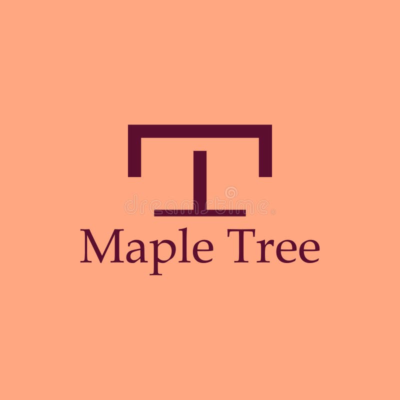 Maple Tree Logo Design, Monogram Logo, Letter Mt Stock Vector ...