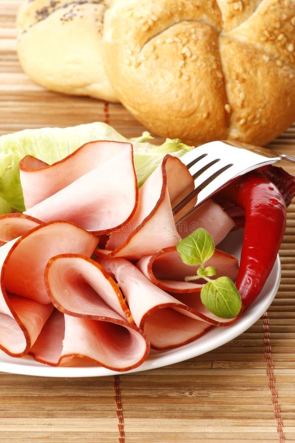 Ham stock image. Image of meat, snack, food, tasty, plate - 5926875