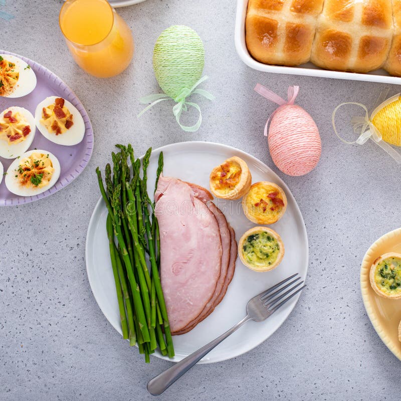 Ham, Asparagus and Mini Quiches for Eater Brunch Stock Image - Image of ...
