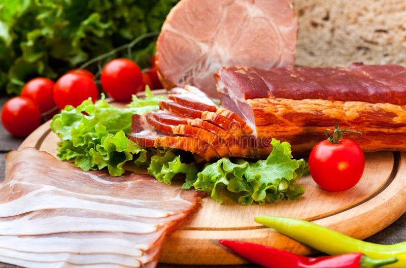 Ham and bacon stock image. Image of pork, delicious, meat - 49552909