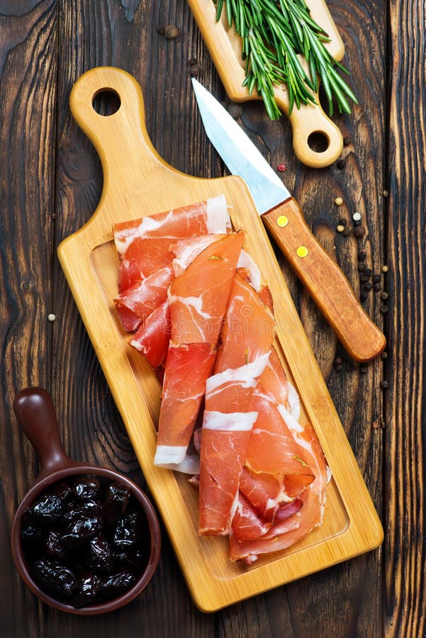 Ham on board stock image. Image of plate, sliced, cured - 91499517