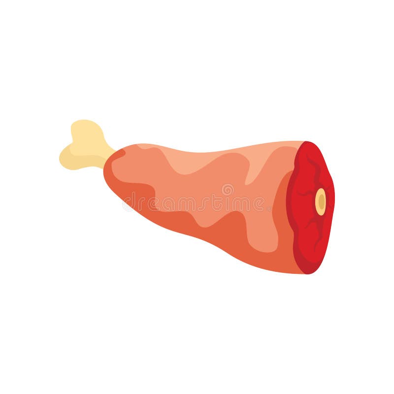 Ham on Bone Icon in Flat Style Stock Vector - Illustration of graphic ...