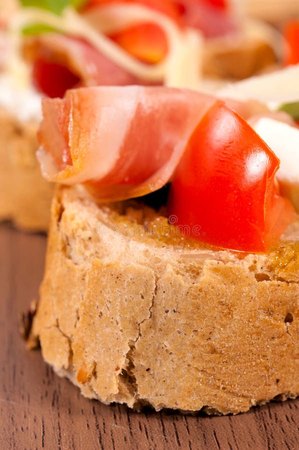 Ham on bread stock photo. Image of leaf, appetizers, sandwich - 28909982