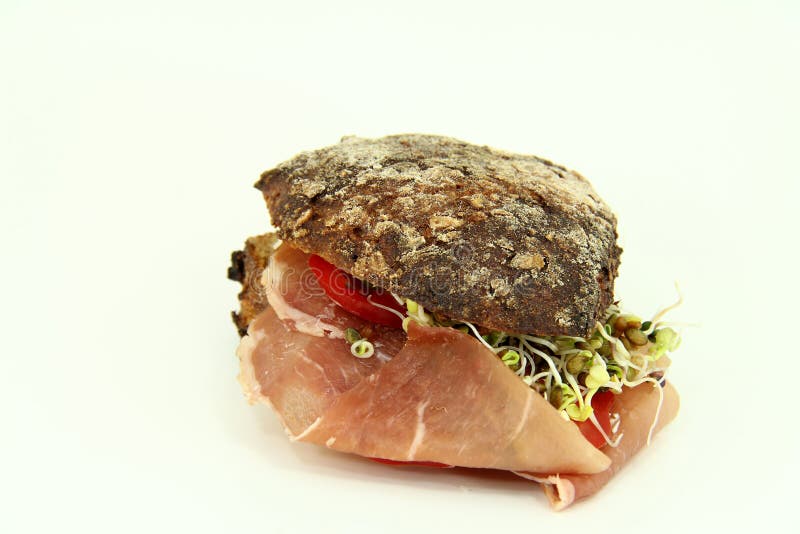 Ham bread roll stock image. Image of crisply, bread, rustic - 37796605