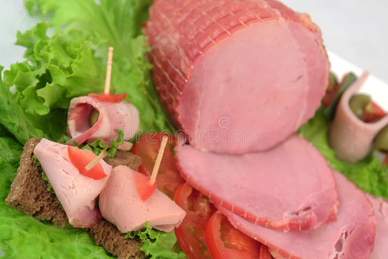 Ham canape stock photo. Image of pepper, meat, slice, appetizing - 4762972