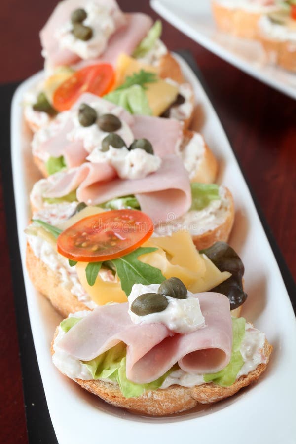 Ham and cheese appetizers stock image. Image of diet - 13372889