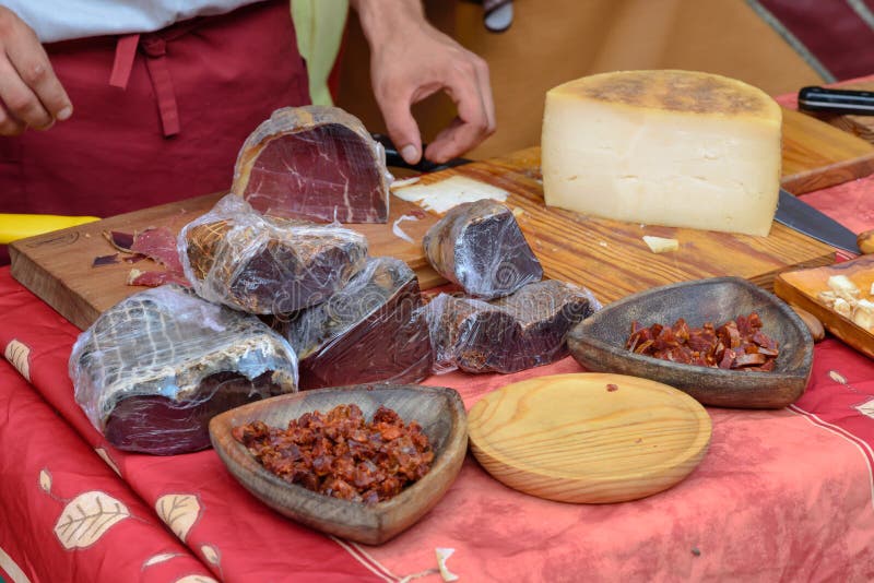 Ham and Cheese in the Medieval Market Stock Image - Image of salad ...