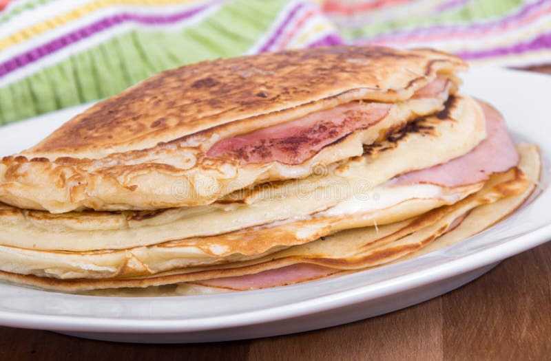 Ham and Cheese Pancake Breakfast Stock Image - Image of shot, meal ...