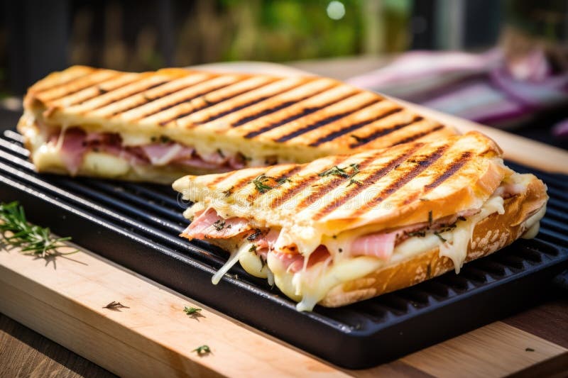 Ham and Cheese Panini with Grill Marks Stock Photo - Image of sandwich ...