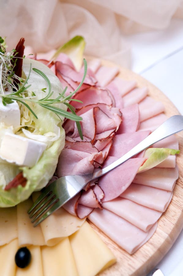 Ham and cheese plate stock photo. Image of dieting, table - 14543926