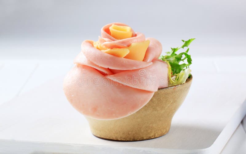 Ham and cheese rose stock photo. Image of cold, swiss - 90361440